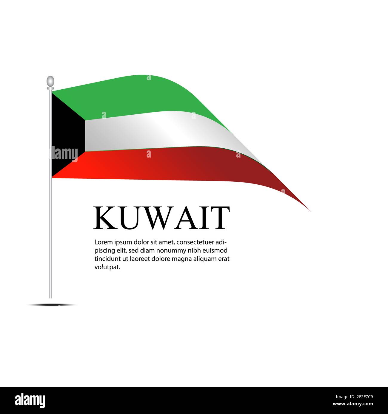 Kuwait FLAG Vector Template Design Illustration Stock Vector Image ...