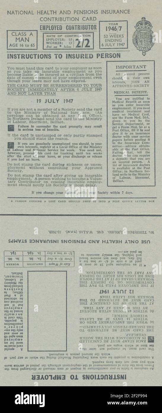 National insurance card hi-res stock photography and images - Alamy