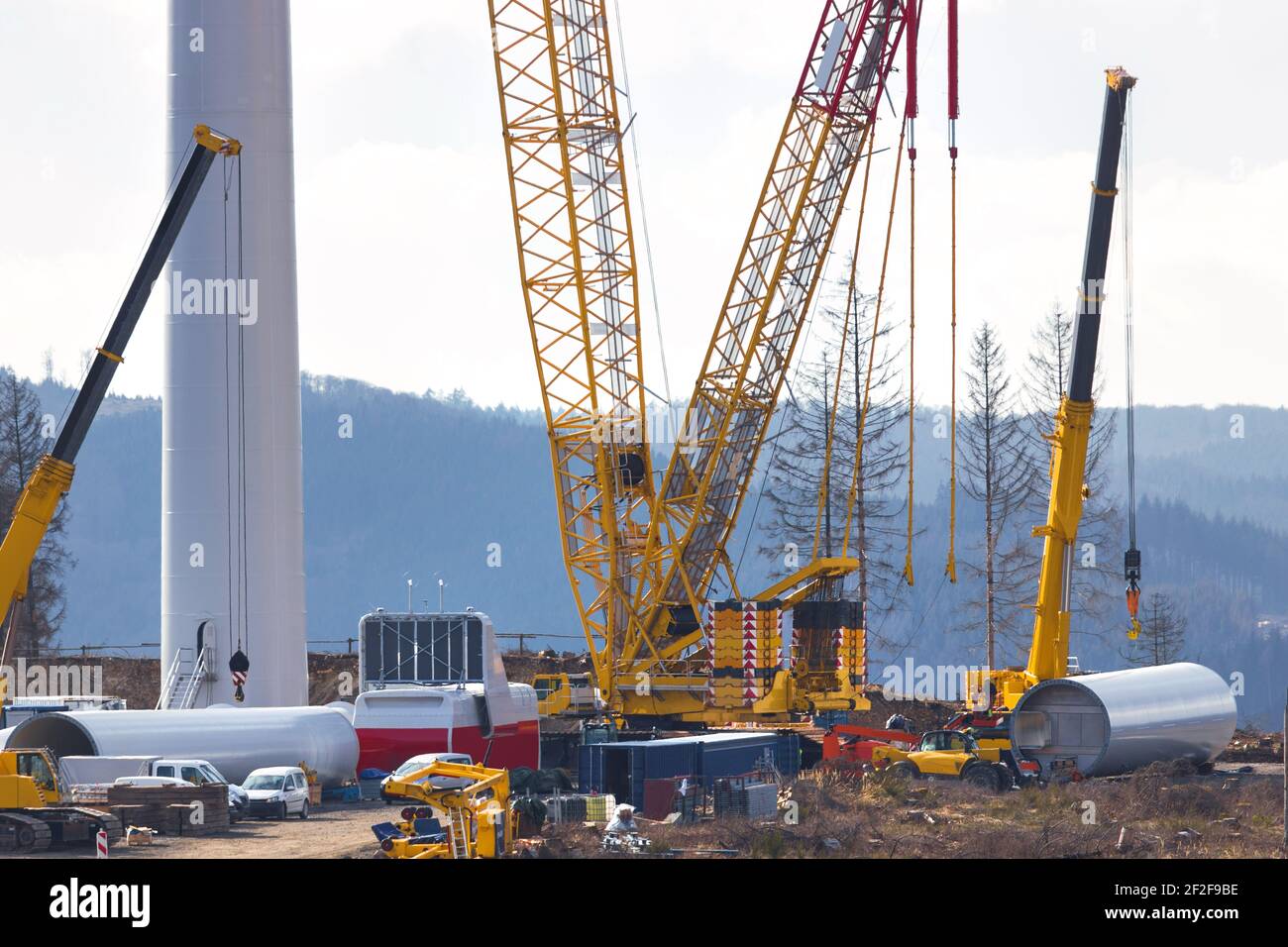 a modern wind turbine construction site Stock Photo - Alamy