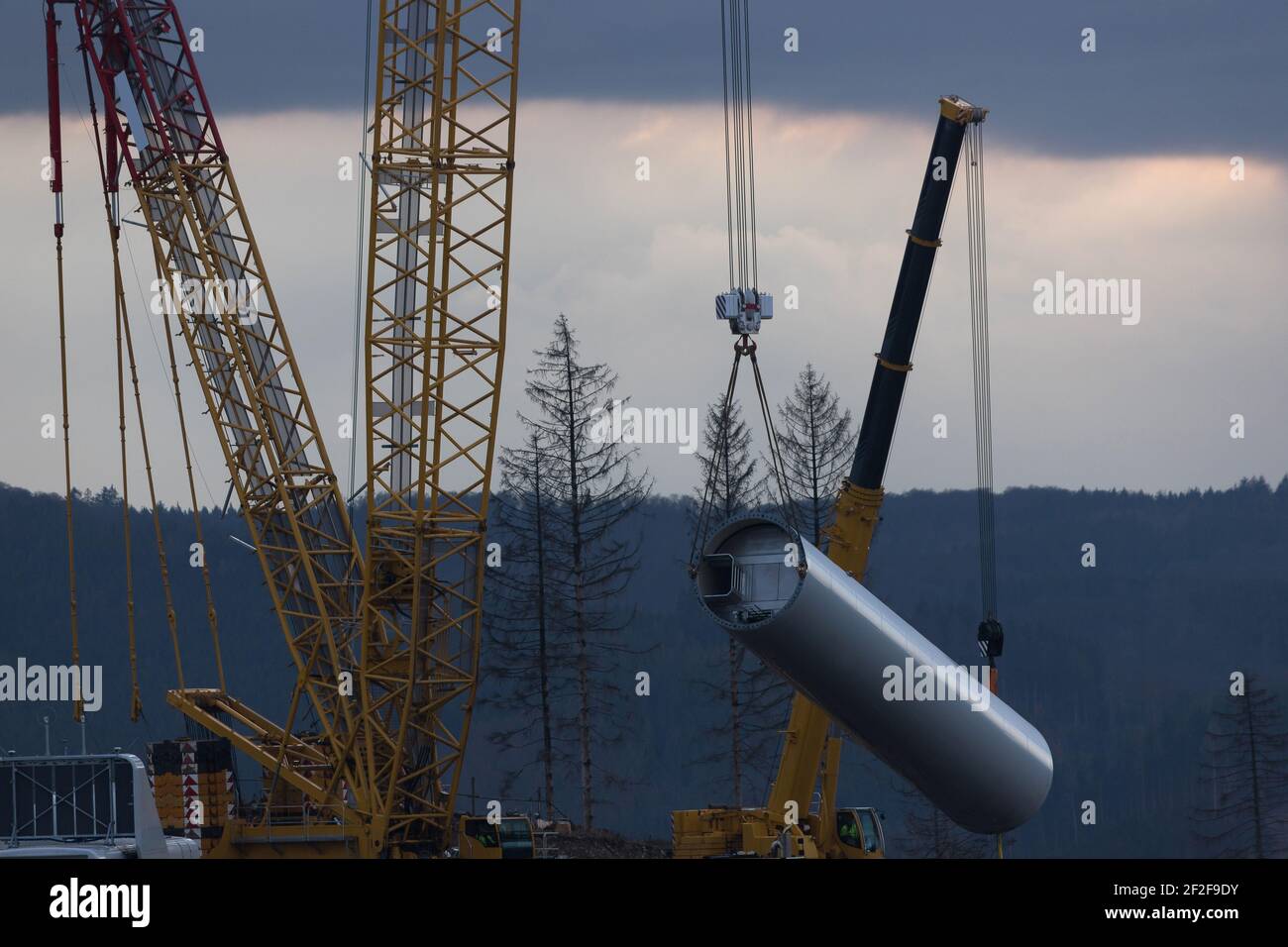 a modern wind turbine construction site Stock Photo - Alamy