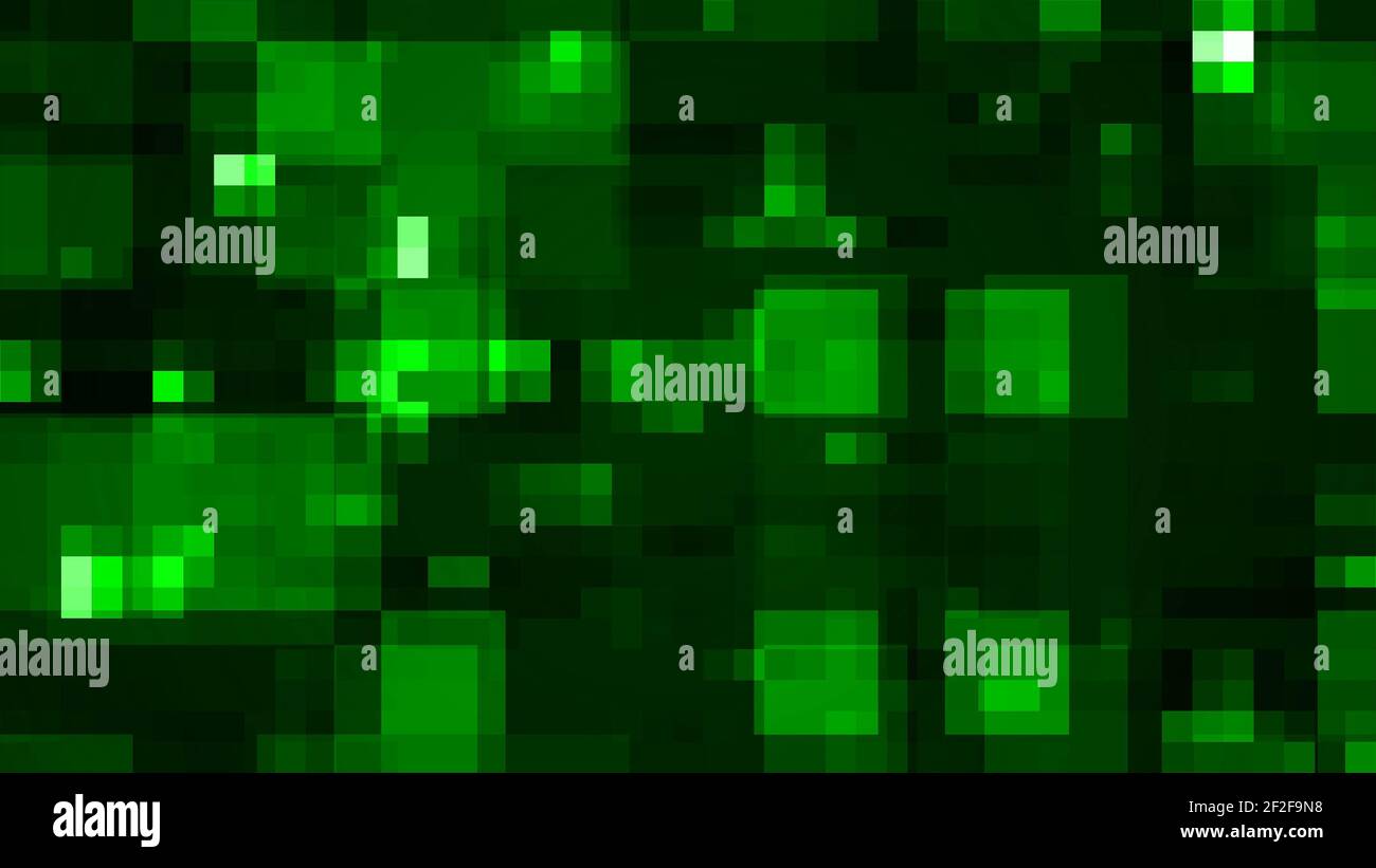 Abstract graphic background of blurred green blocks in many different ...