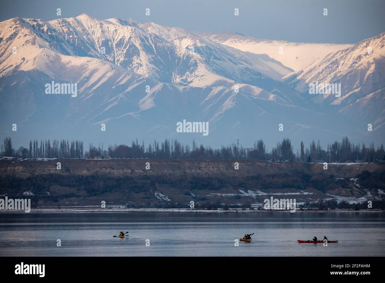 Winter Kayaking on Issyk Kol Lake in Kyrgyzstan Stock Photo - Alamy