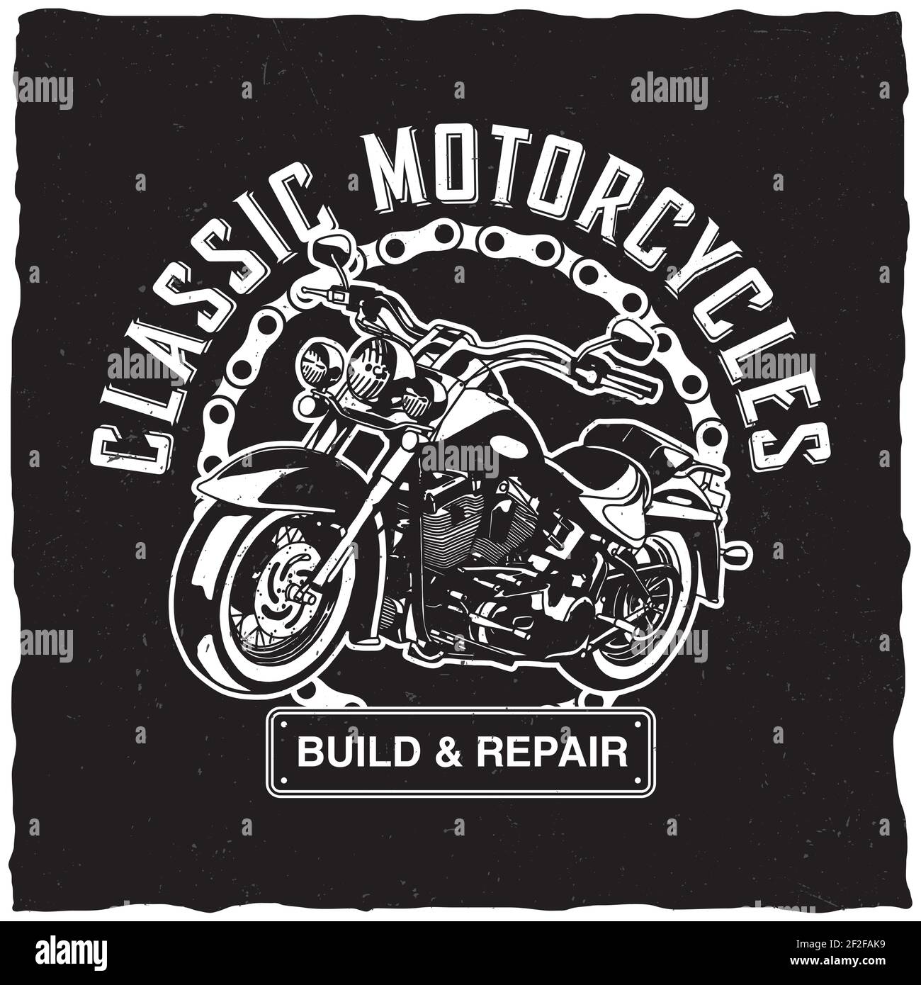 Classic motorcycles poster with words build and repair with motorcycle ...