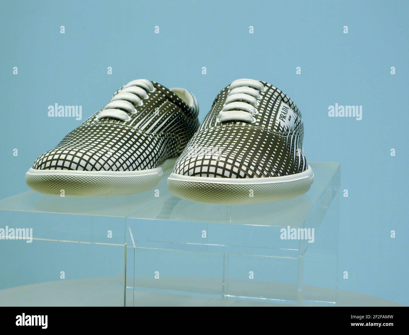 SHOES ON DISPLAY AT PRADA BOUTIQUE IN CONDOTTI STREET Stock Photo - Alamy