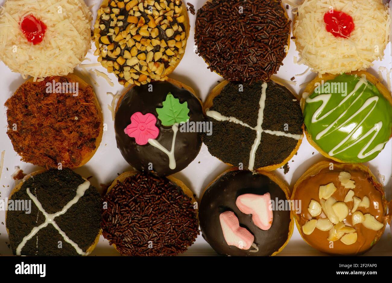 Colorful homemade mini donuts, delicious and tasty Stock Photo - Alamy