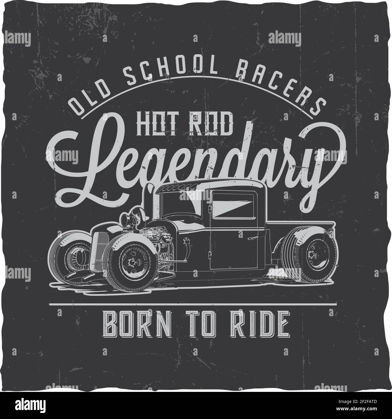 Old school racers poster with label design for t-shirt greeting cards ...