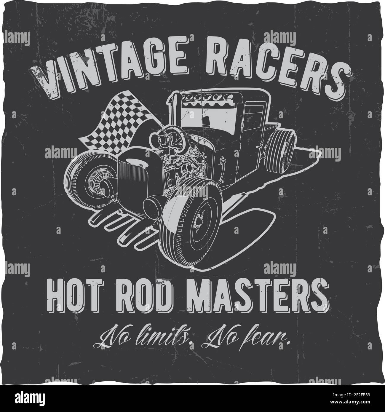 Vintage racers poster with hot rod masters for design t-shirt vector ...