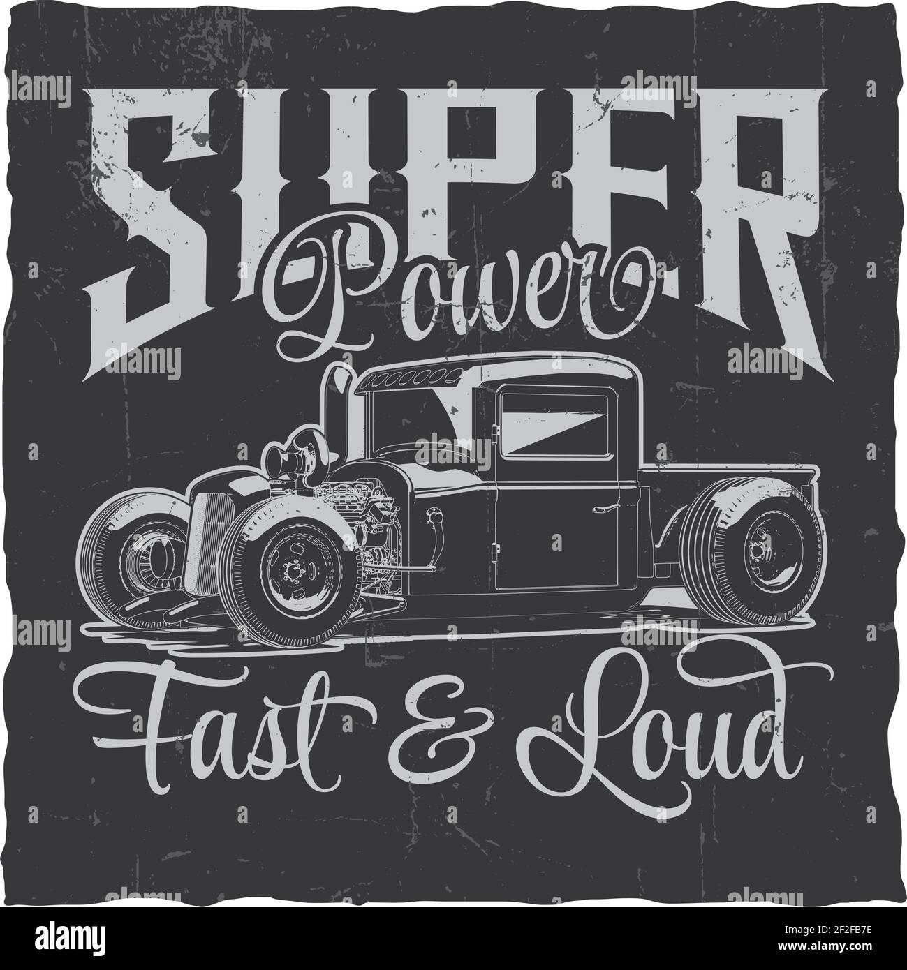 Super power poster with fast and loud with car vector illustration ...