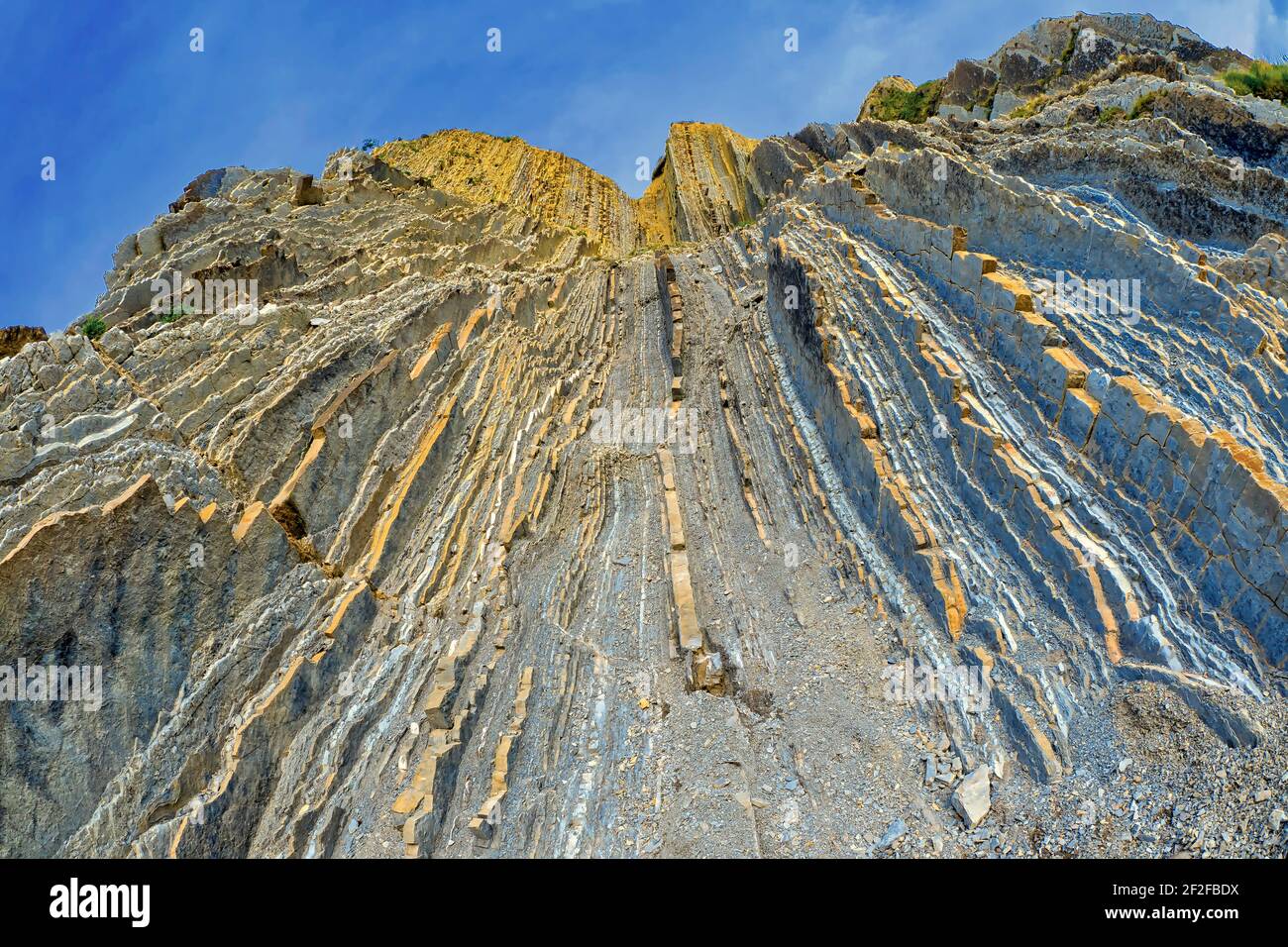 Steeply-tilted Layers of Flysch, Flysch Cliffs, Basque Coast UNESCO ...