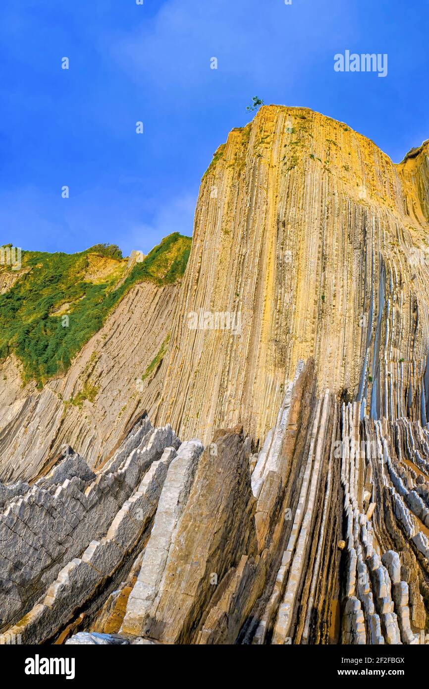 Steeply-tilted Layers of Flysch, Flysch Cliffs, Basque Coast UNESCO ...