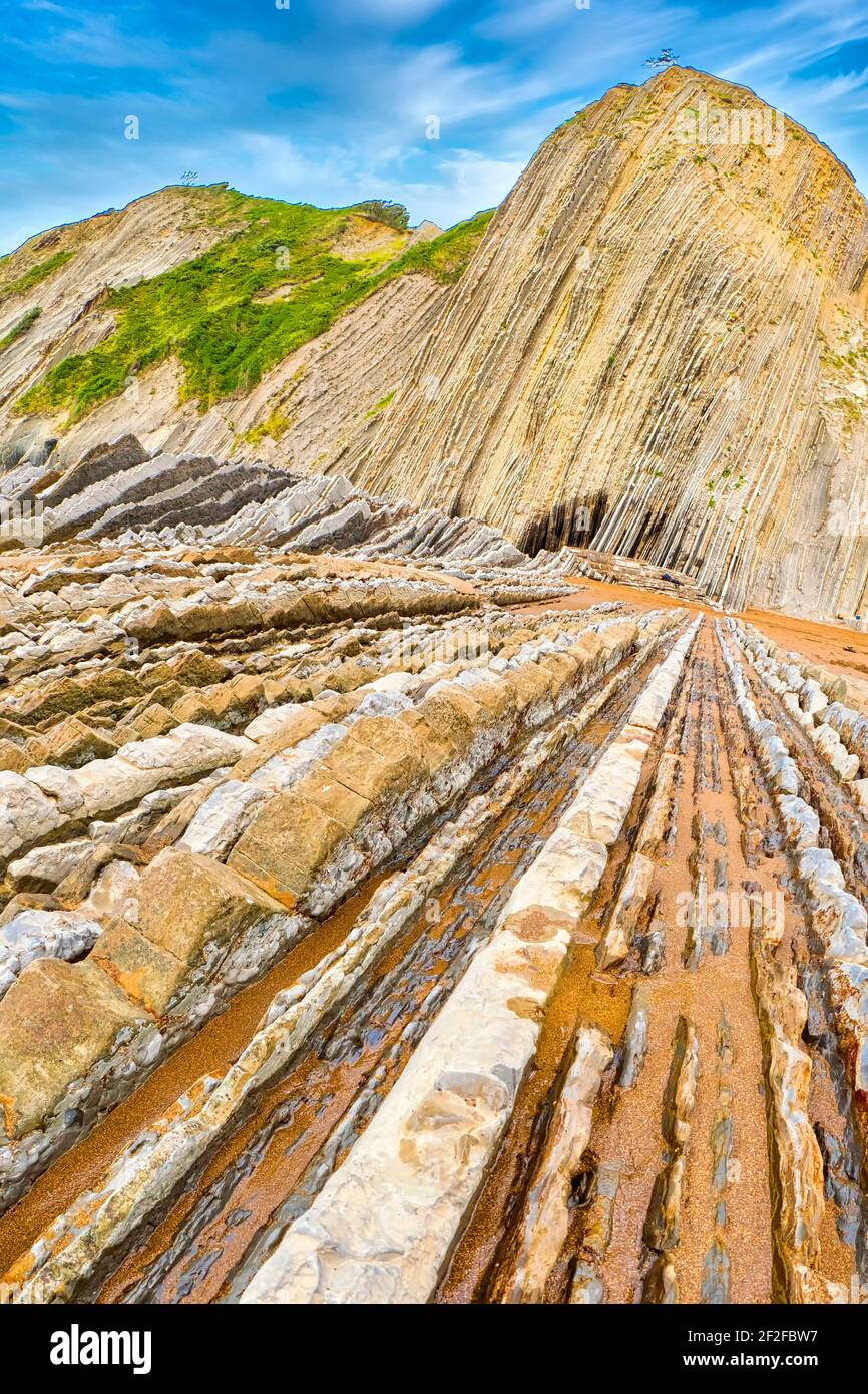Steeply-tilted Layers of Flysch, Flysch Cliffs, Basque Coast UNESCO ...