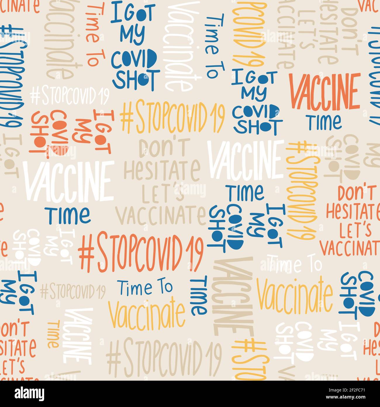 Covid vaccination motivation seamless vector pattern. Motivational ...