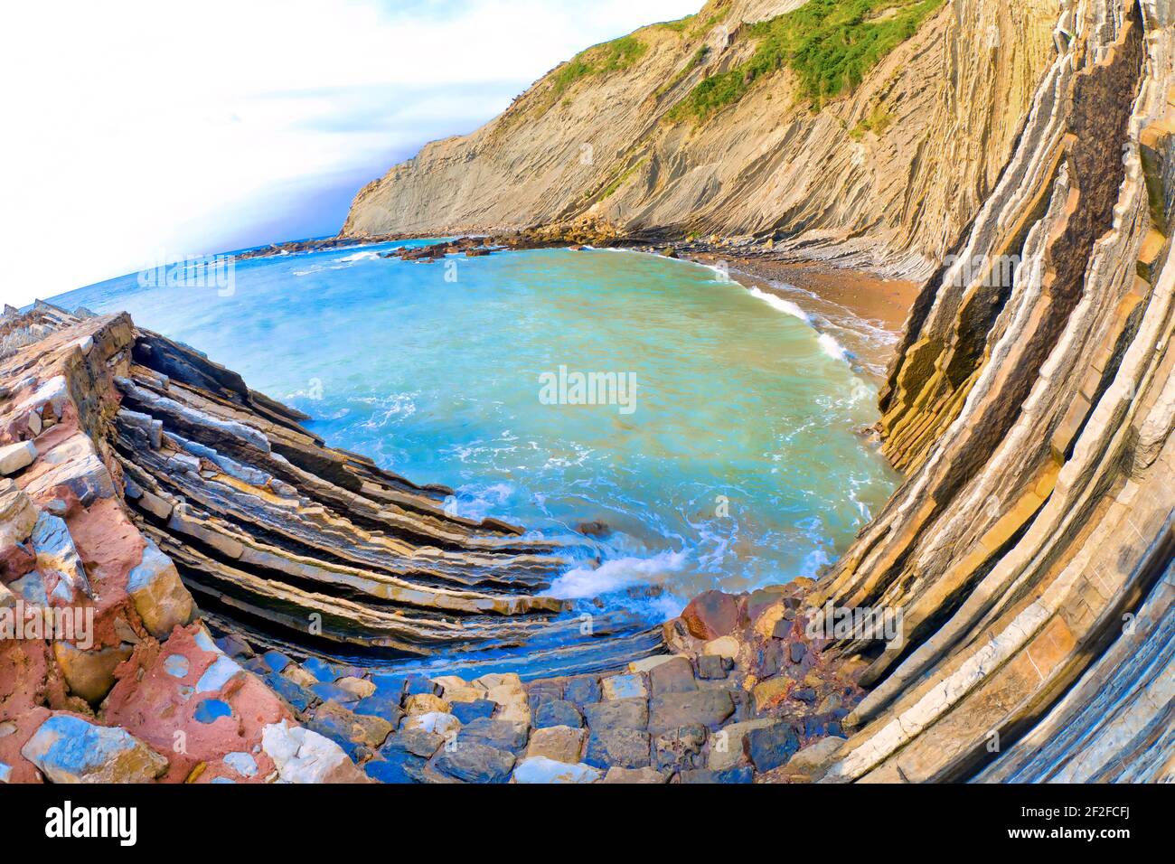 Steeply-tilted Layers of Flysch, Flysch Cliffs, Basque Coast UNESCO ...