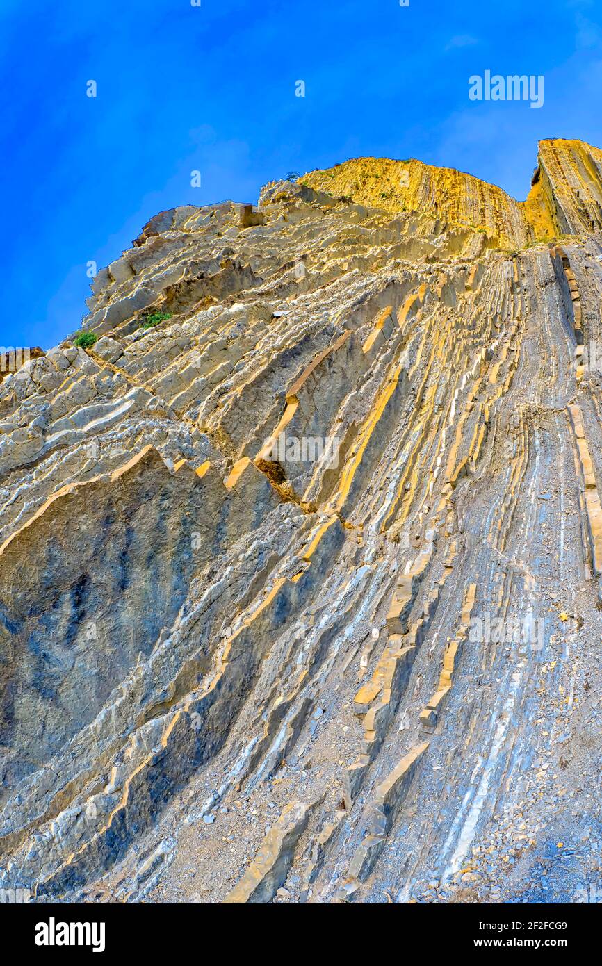 Steeply-tilted Layers of Flysch, Flysch Cliffs, Basque Coast UNESCO ...