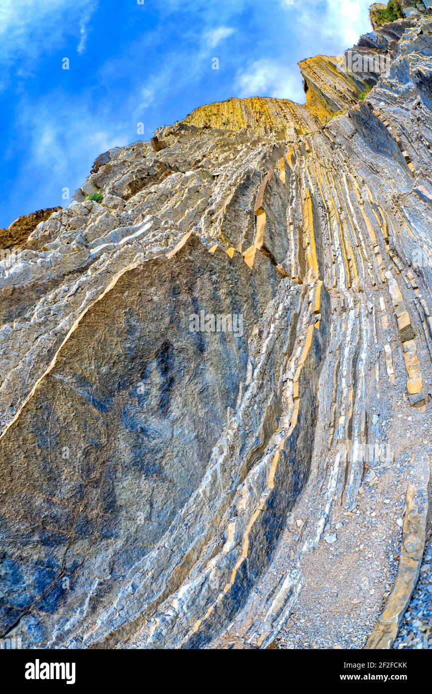 Steeply-tilted Layers of Flysch, Flysch Cliffs, Basque Coast UNESCO ...