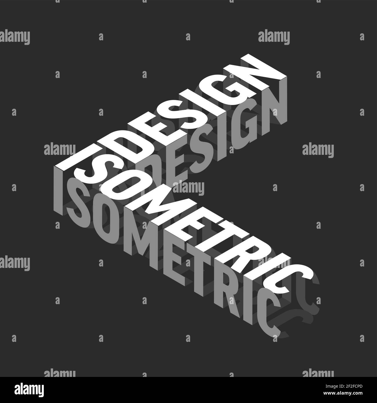 Isometric 3d deisgn concept image made from isometric design text ...