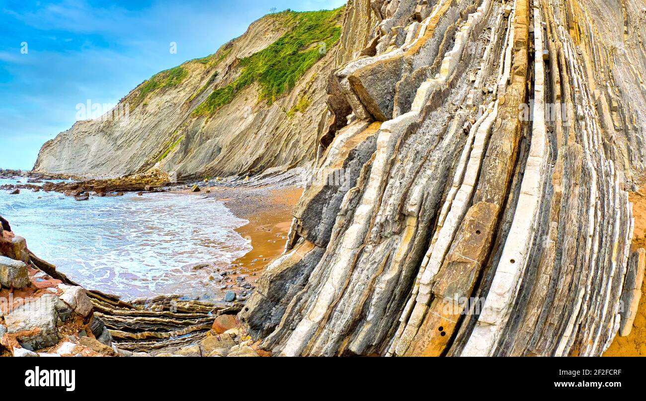 Steeply-tilted Layers of Flysch, Flysch Cliffs, Basque Coast UNESCO ...