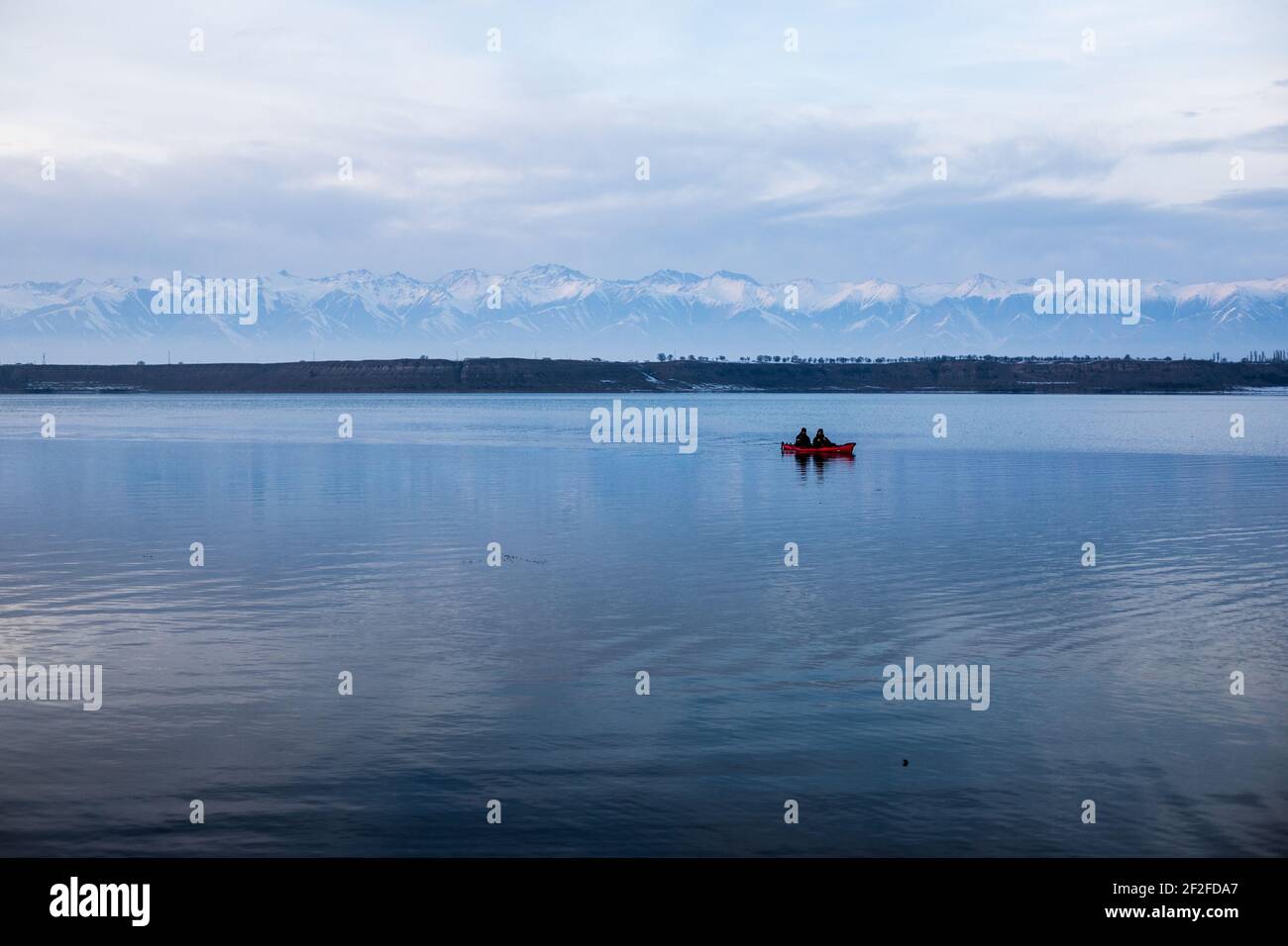 Winter Kayaking on Issyk Kol Lake in Kyrgyzstan Stock Photo - Alamy