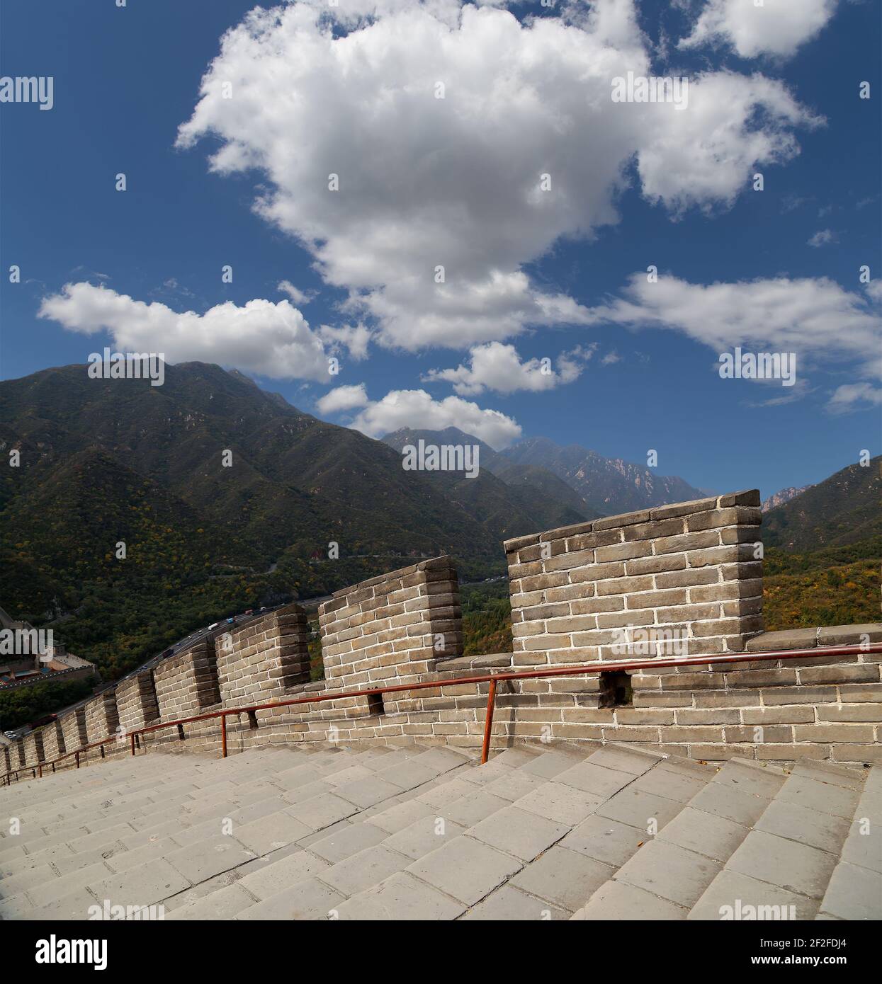 View of one of the most scenic sections of the Great Wall of China ...