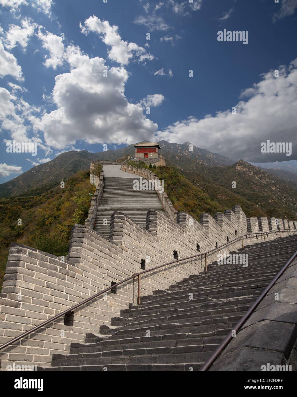 View of one of the most scenic sections of the Great Wall of China ...