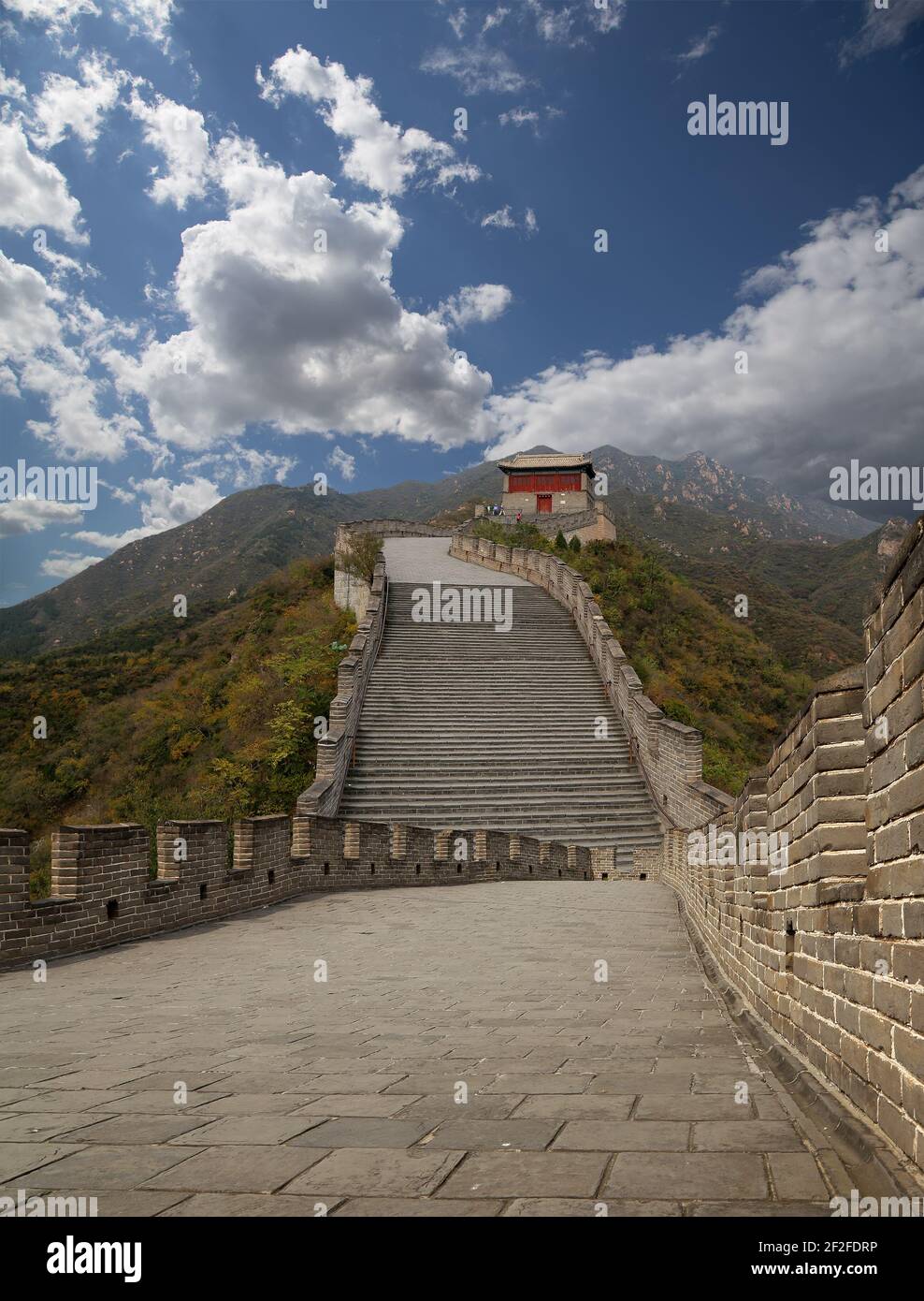 View of one of the most scenic sections of the Great Wall of China ...