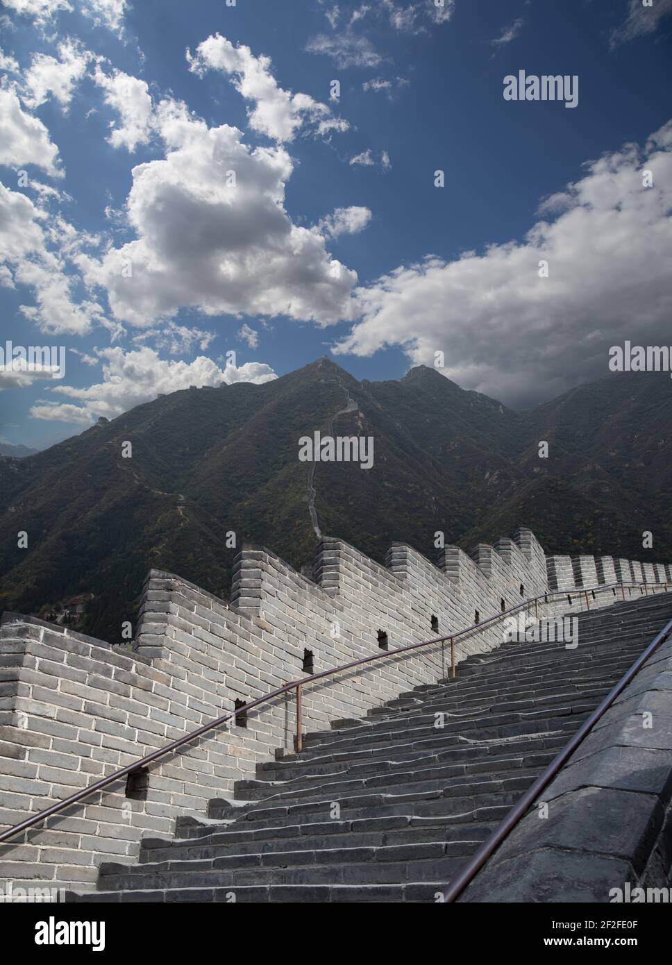 View of one of the most scenic sections of the Great Wall of China ...