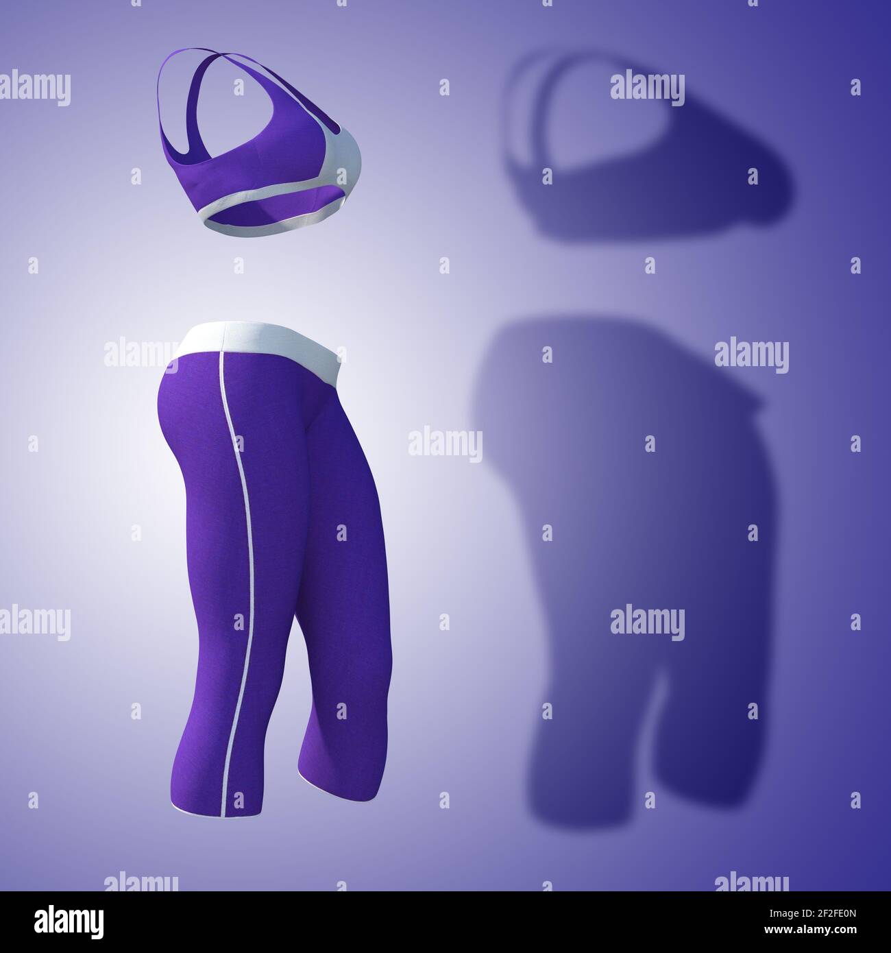 Conceptual fat overweight obese shadow female pants and bra vs slim fit ...