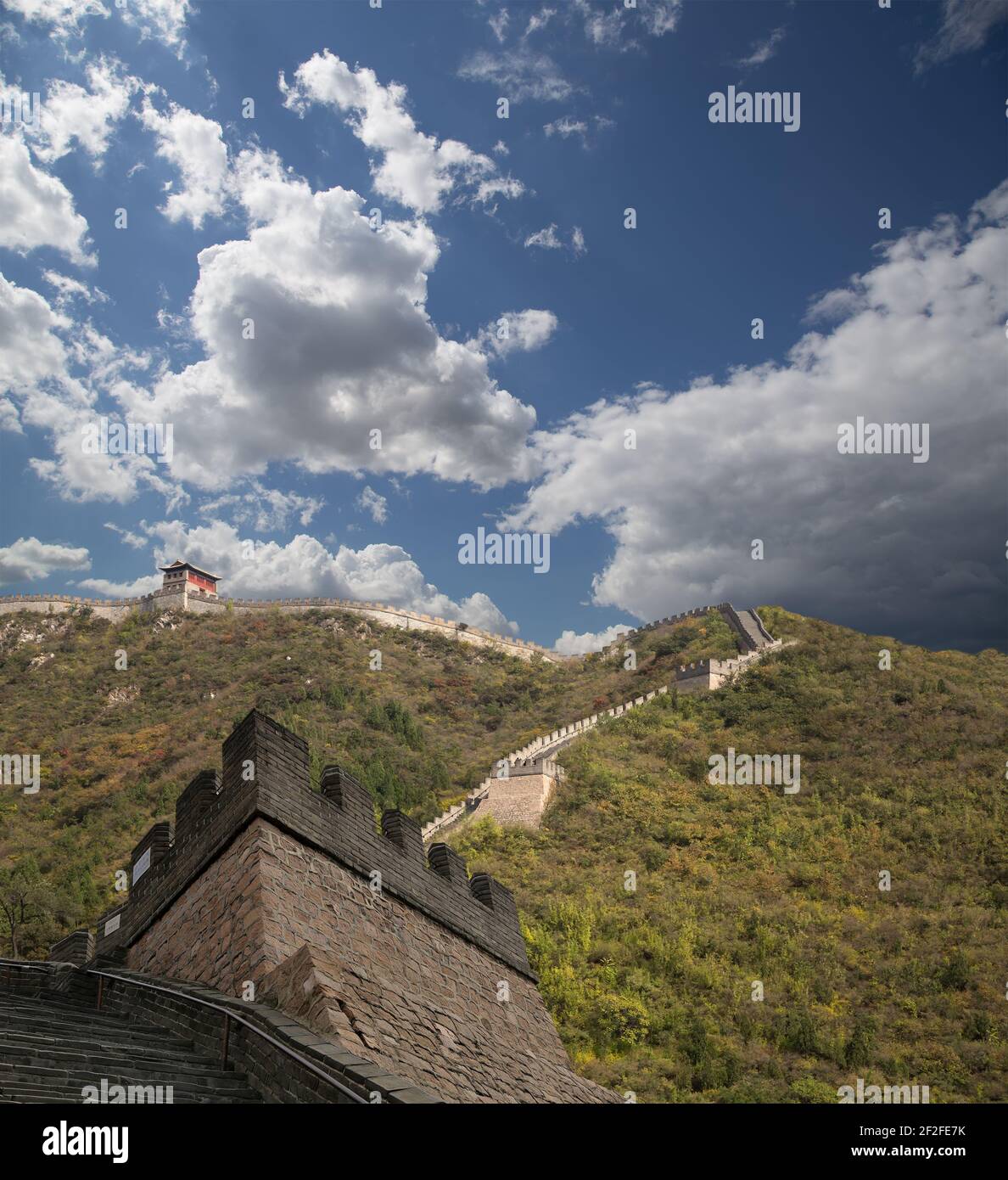 View of one of the most scenic sections of the Great Wall of China ...