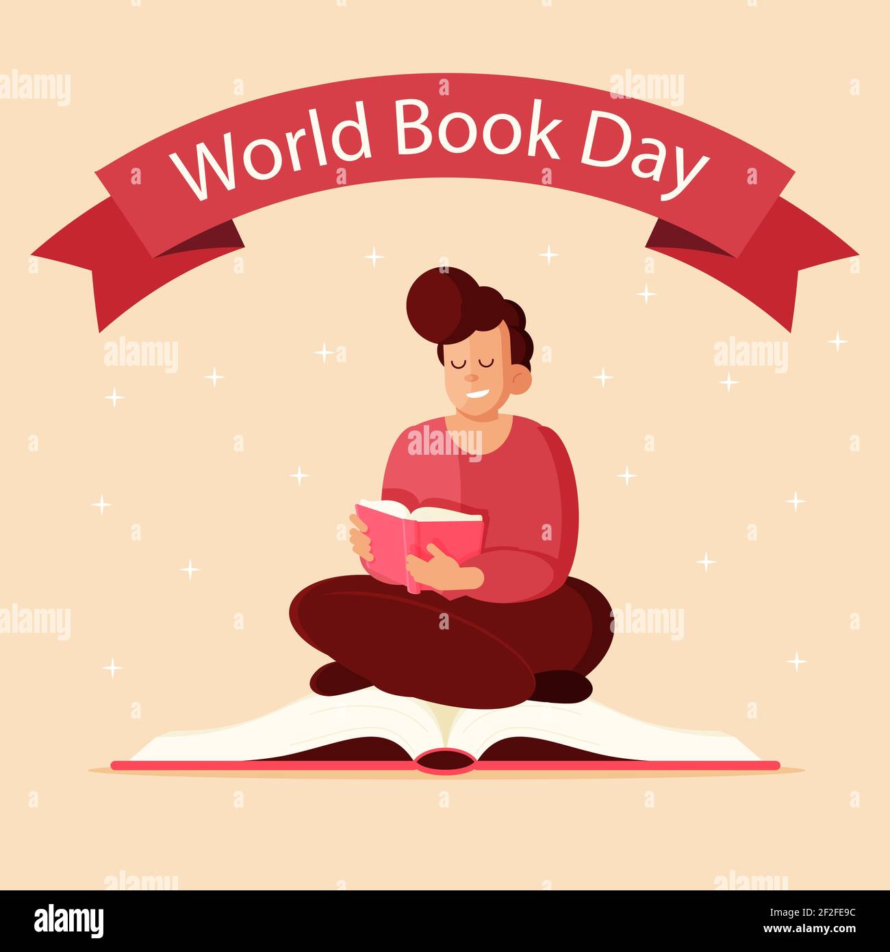 Flat world book day illustration Vector illustration Stock Vector Image ...