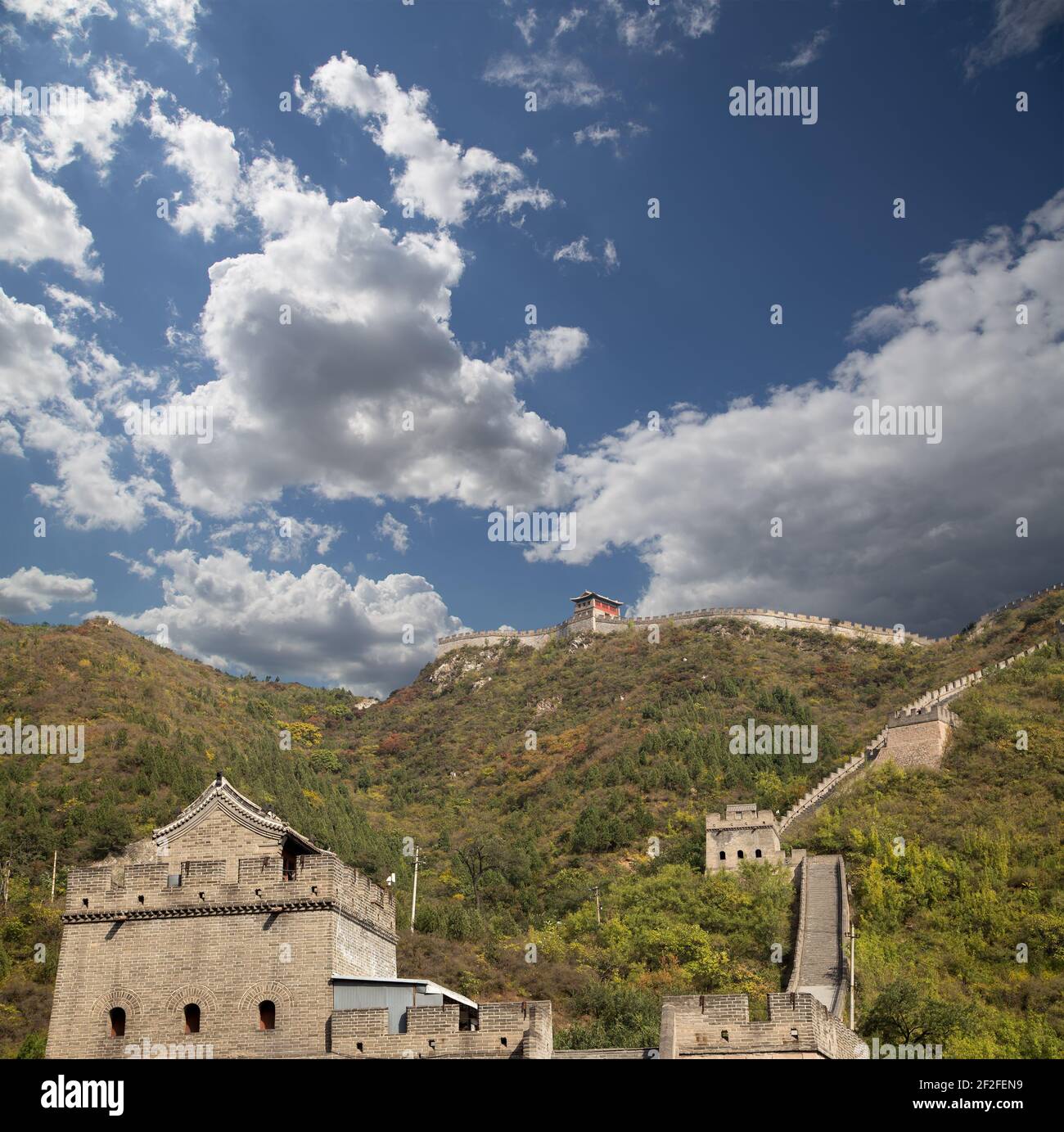View of one of the most scenic sections of the Great Wall of China ...