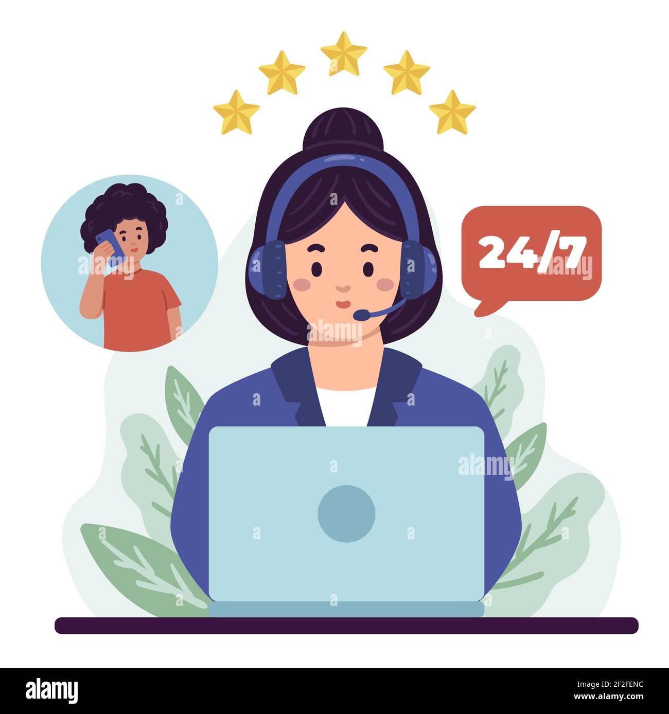 Organic flat customer support illustration Vector illustration Stock ...