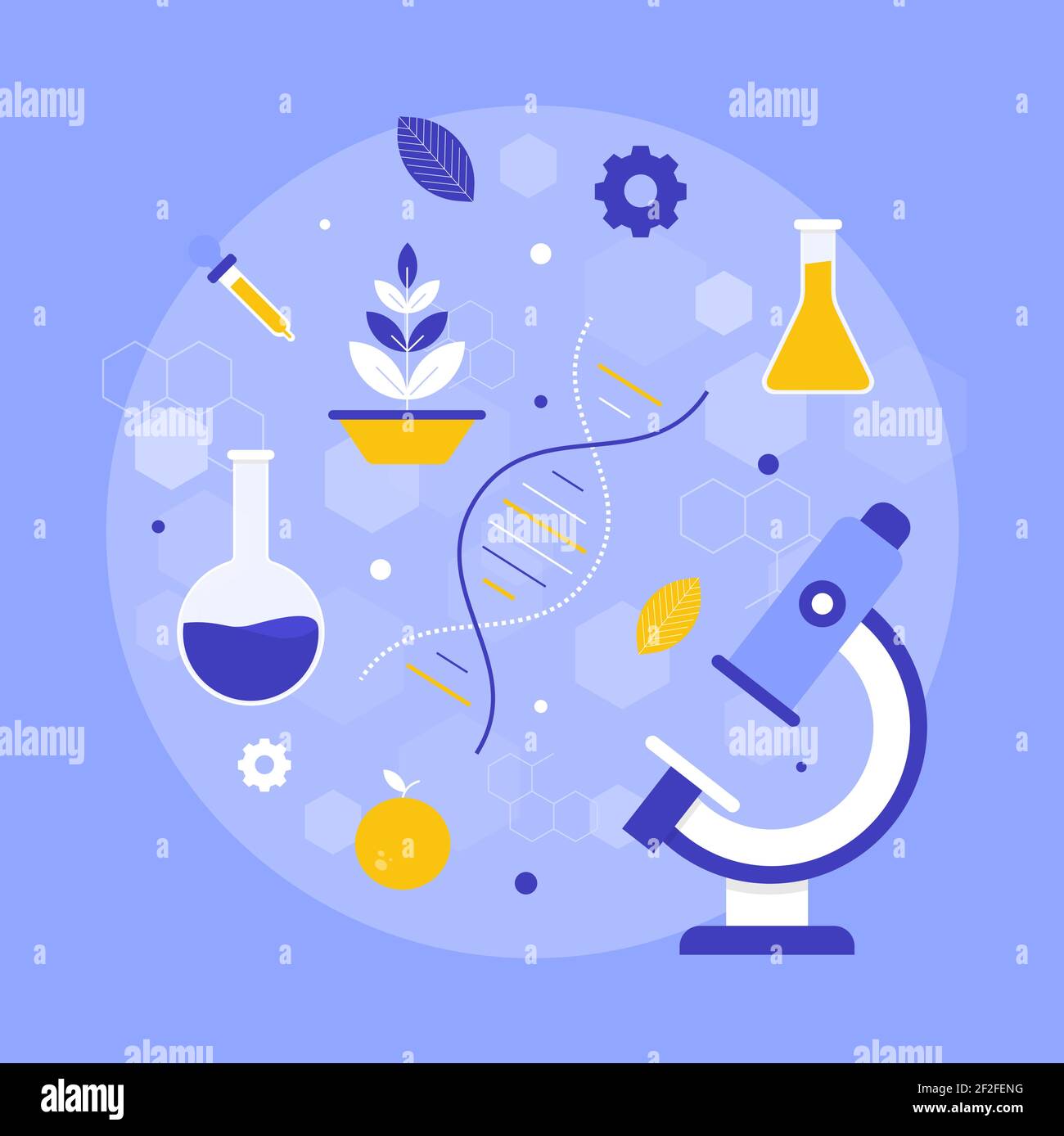 Flat biotechnology concept illustration Vector illustration Stock ...
