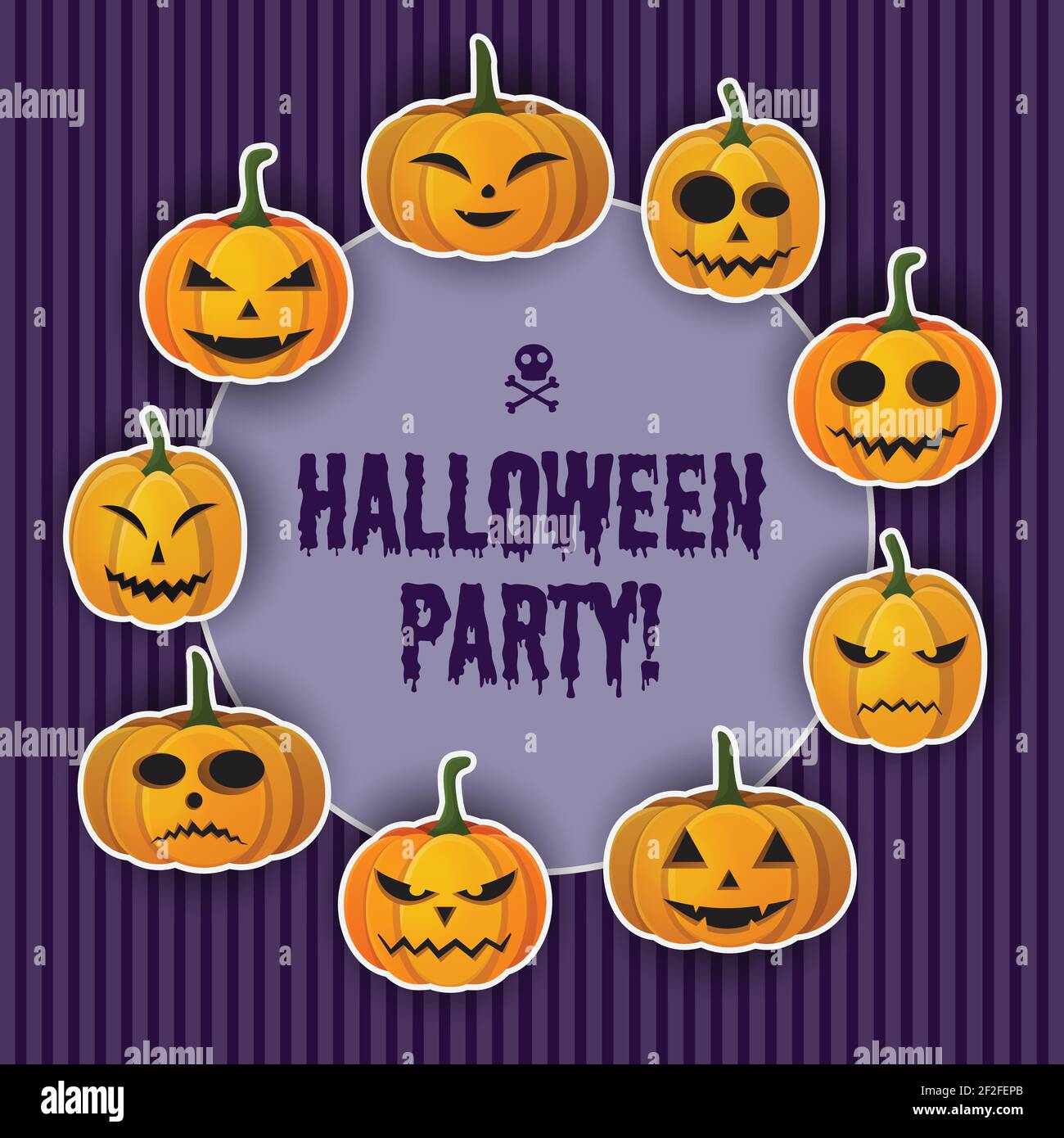 Happy Halloween greeting template with inscription and pumpkins with ...
