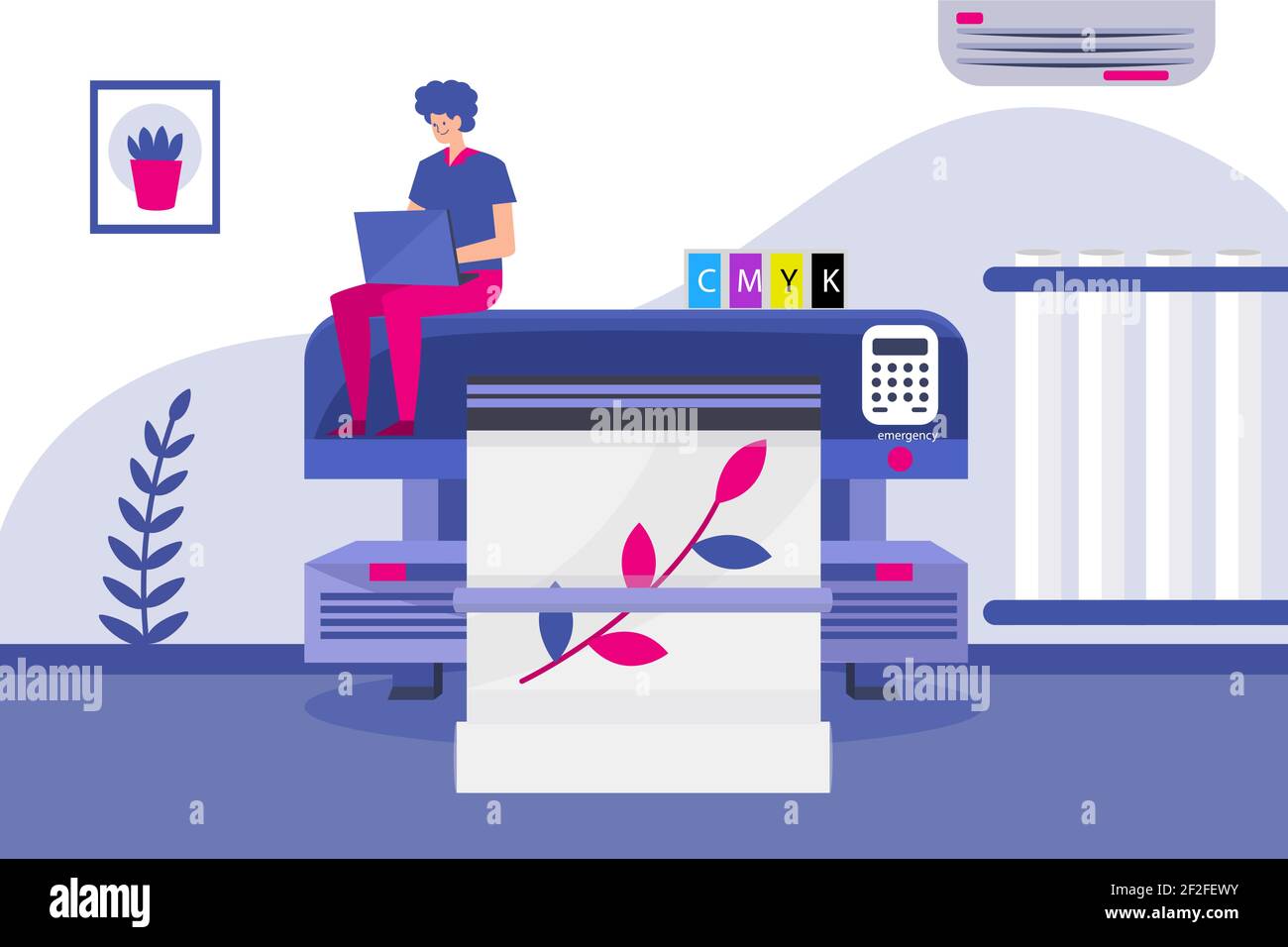 Printing industry flat design Vector illustration Stock Vector Image ...