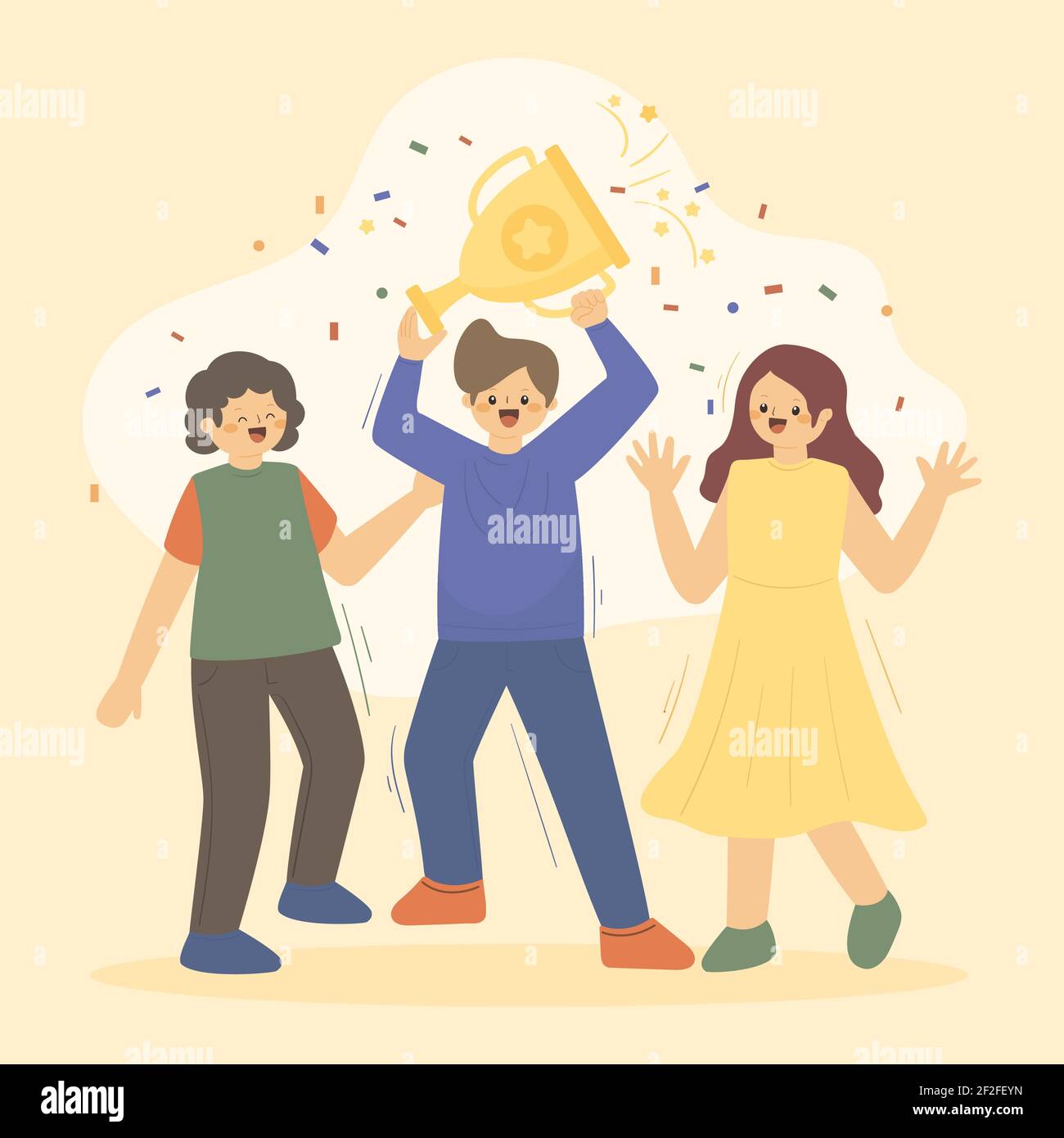 Celebrating the goal Stock Vector Images - Alamy