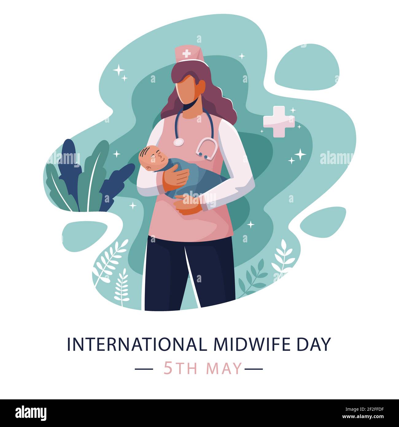 Flat midwives day illustration Vector illustration Stock Vector Image ...