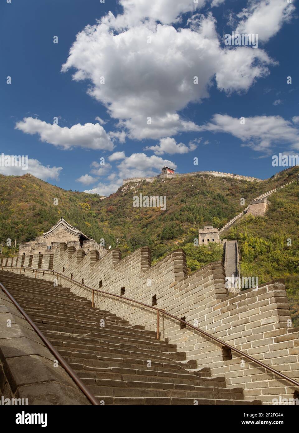 View of one of the most scenic sections of the Great Wall of China ...