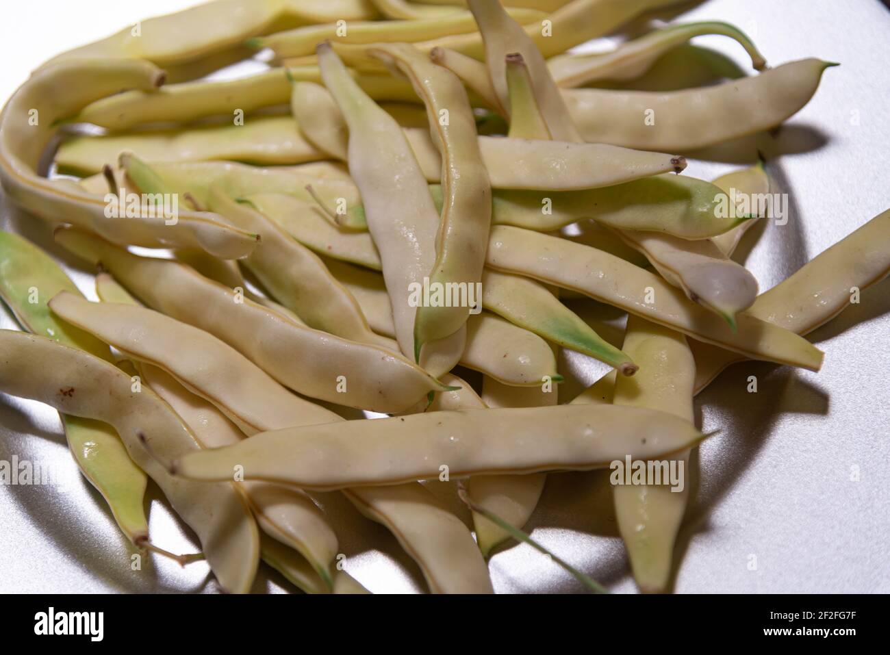 Pod bean vegetable salad. Pods of Phaseolus vulgaris L.. Fresh food ...
