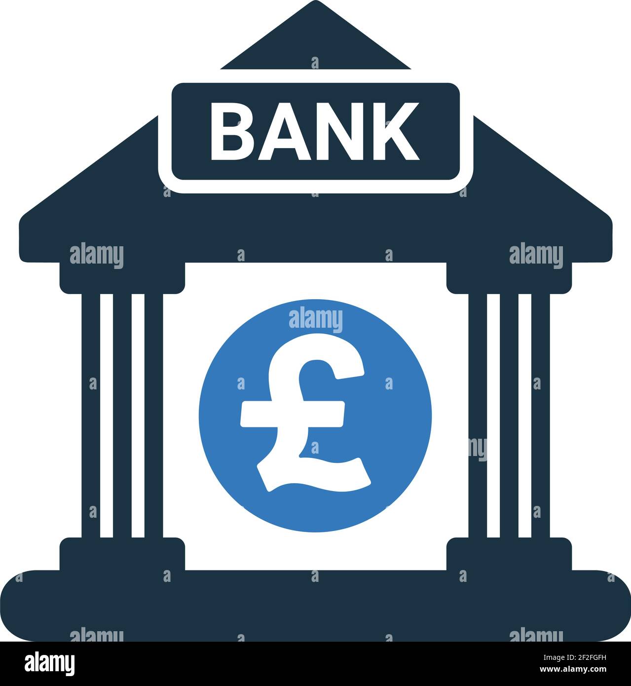 Pound sterling, bank building icon. Beautiful design and fully editable ...