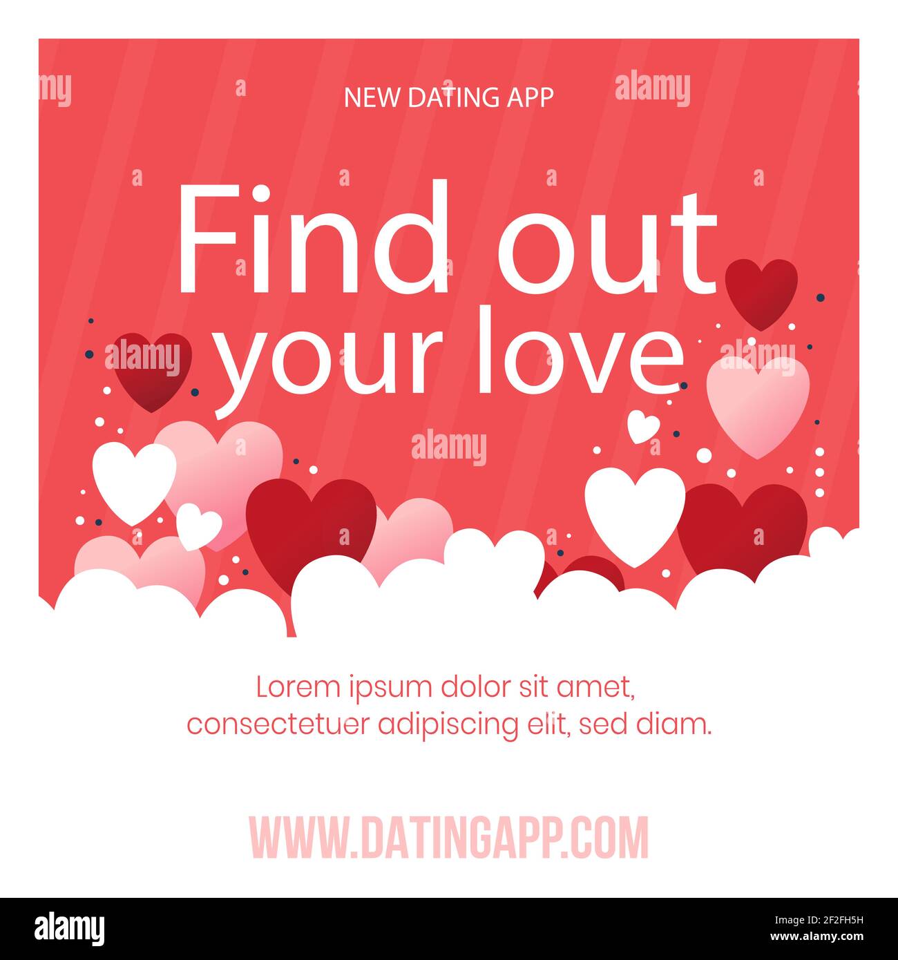 Flat dating app square flyer Vector illustration Stock Vector Image ...