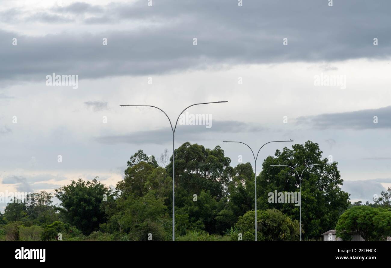 Public streetlights. Lighting infrastructure on public roads ...