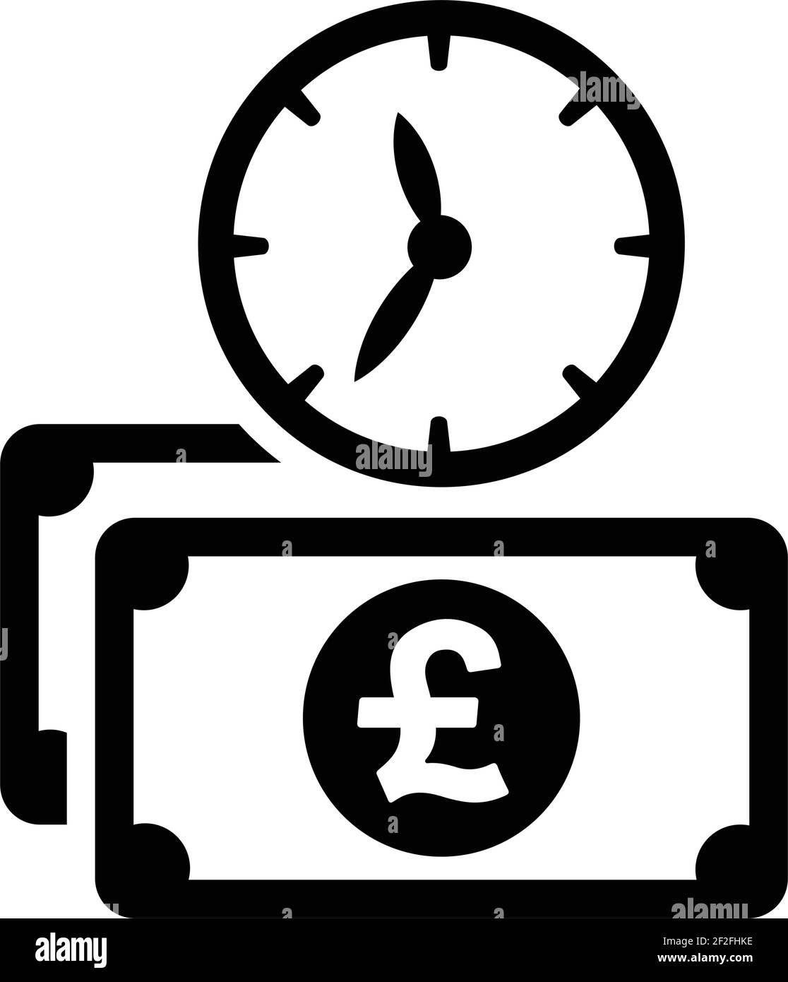 Bank clock, pound sterling, payment time icon is use in designing and ...