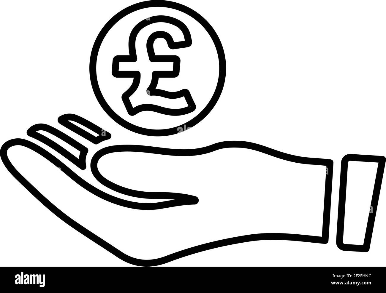 Pound sterling hand line icon. Beautiful design and fully editable ...