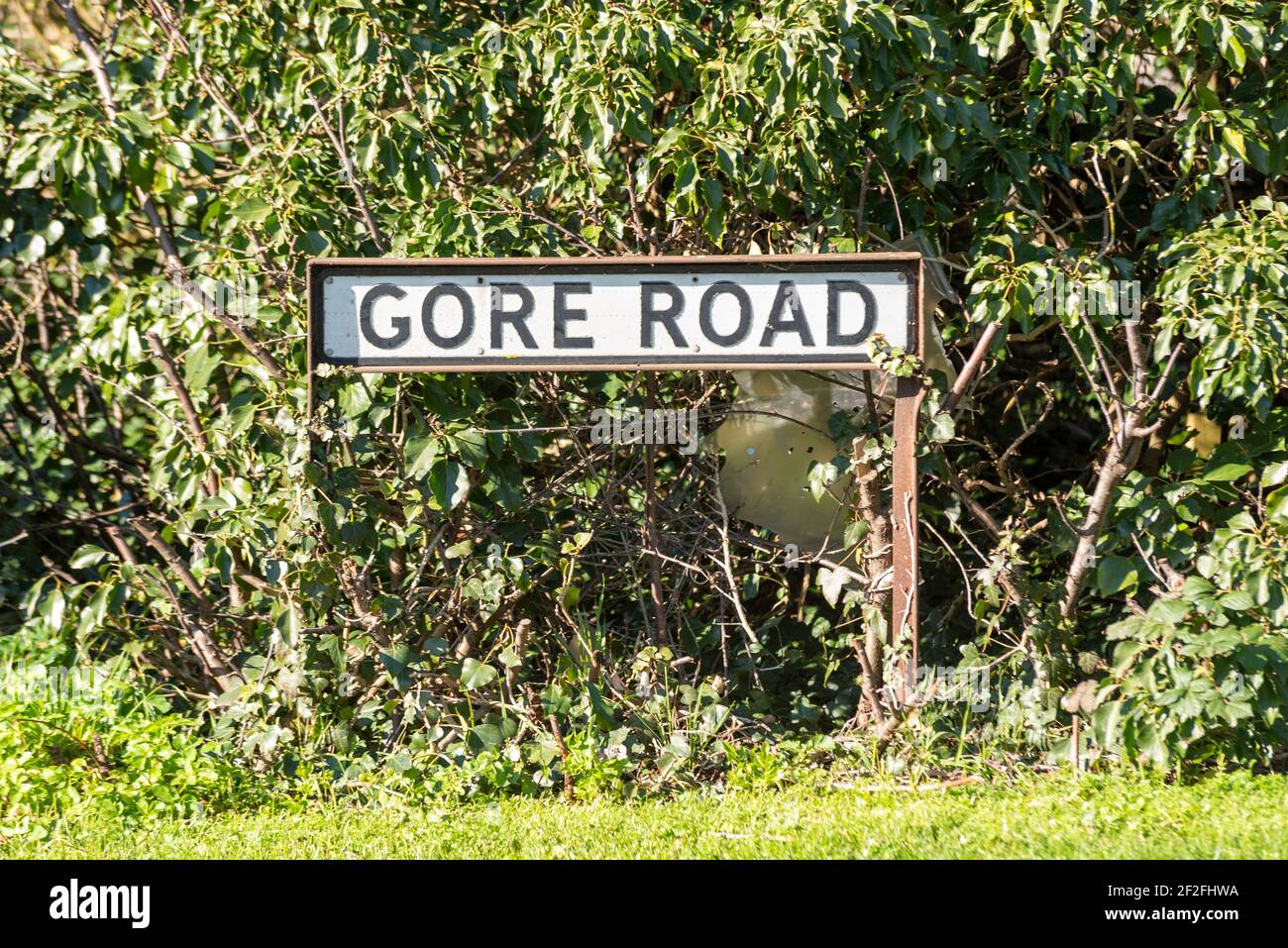 Gore Road street sign in Ballards Gore, Stambridge, Essex, UK Stock ...