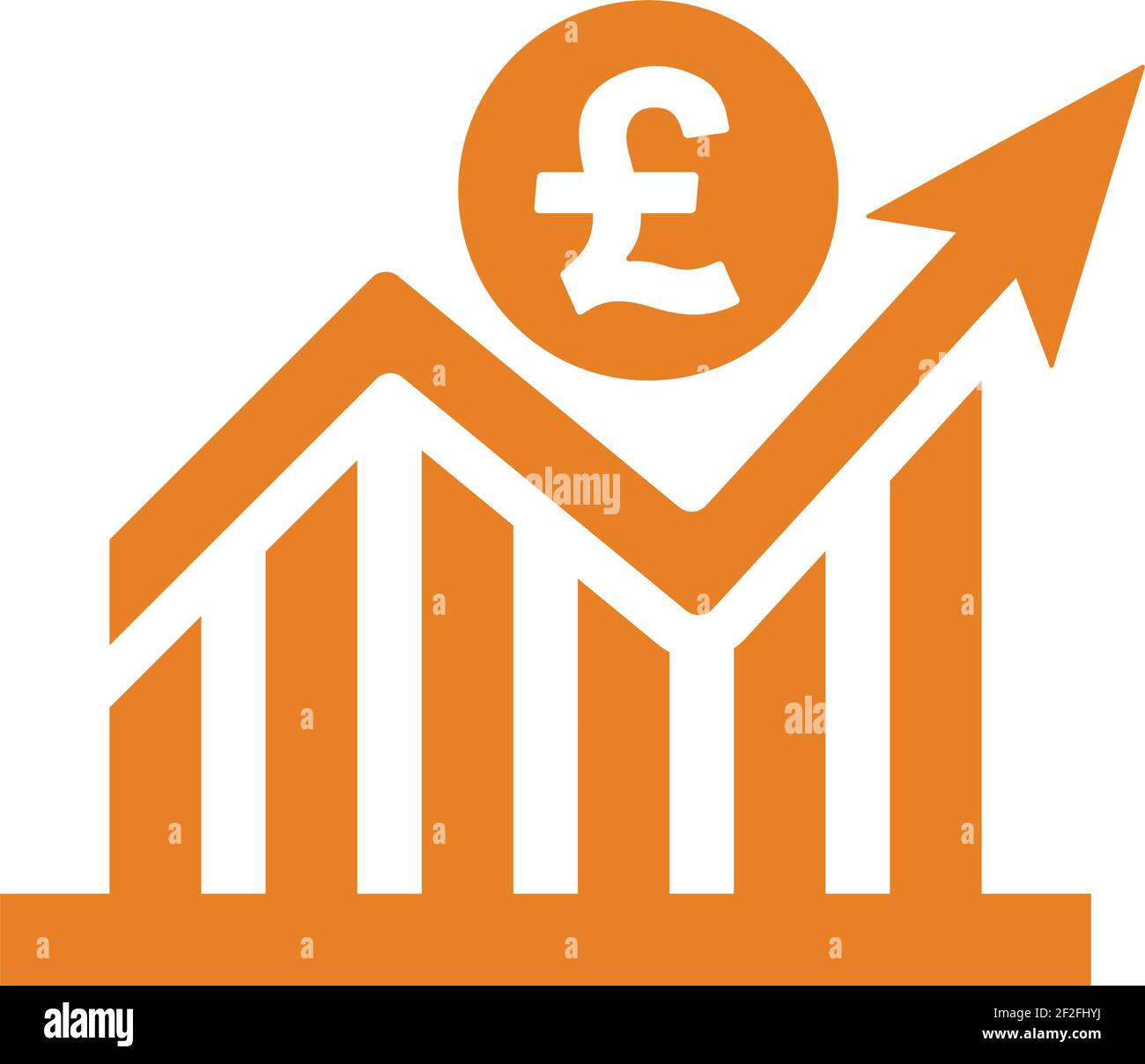 Pound sterling bar chart icon. Beautiful design and fully editable ...