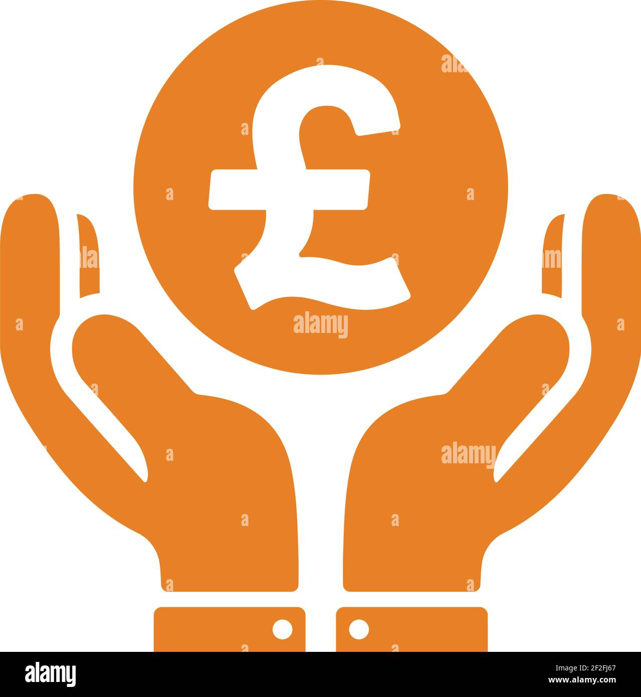Care hands, money pound sterling support icon. Beautiful design and ...