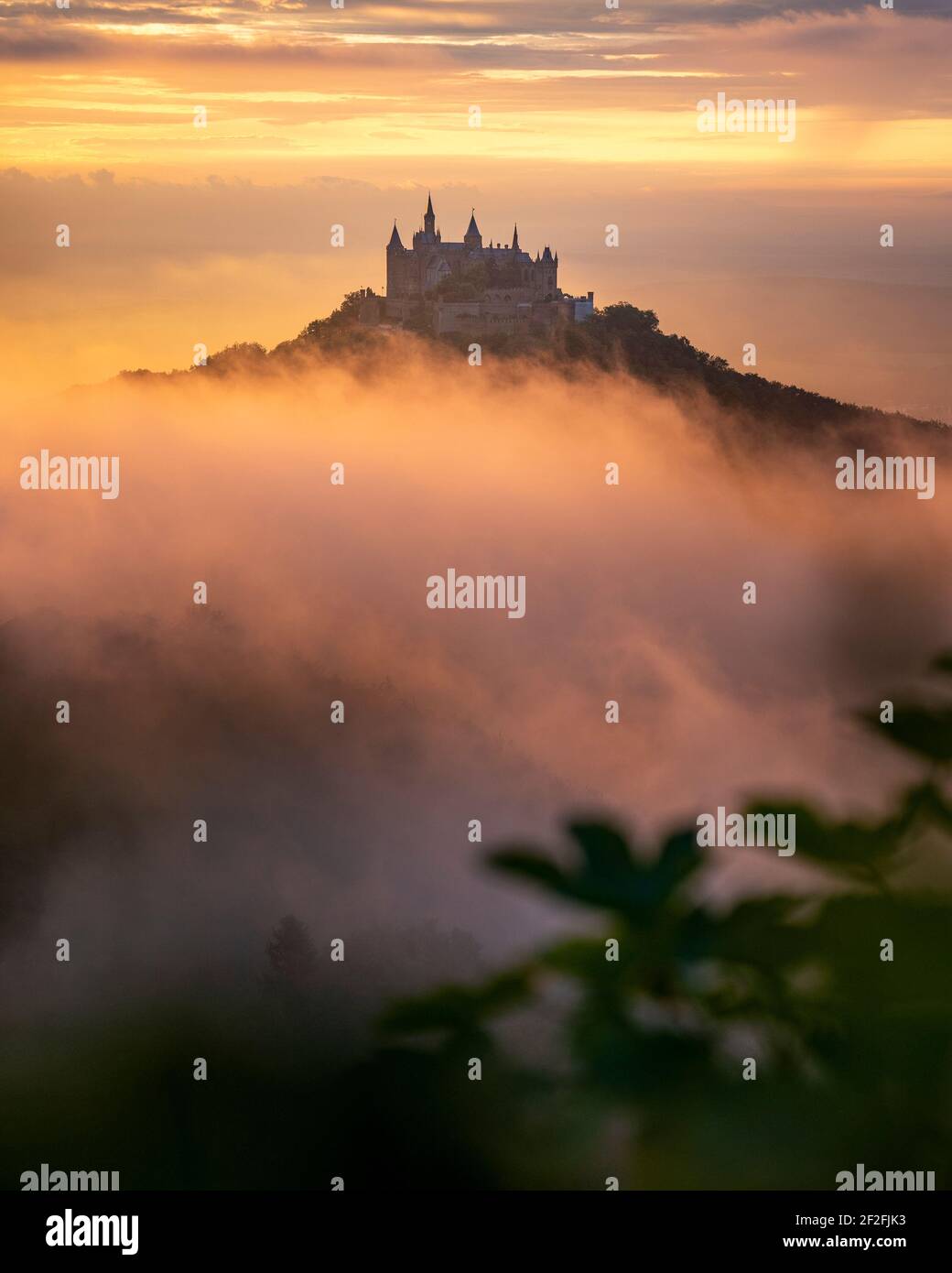 View hohenzollern castle moody sunset hi-res stock photography and ...