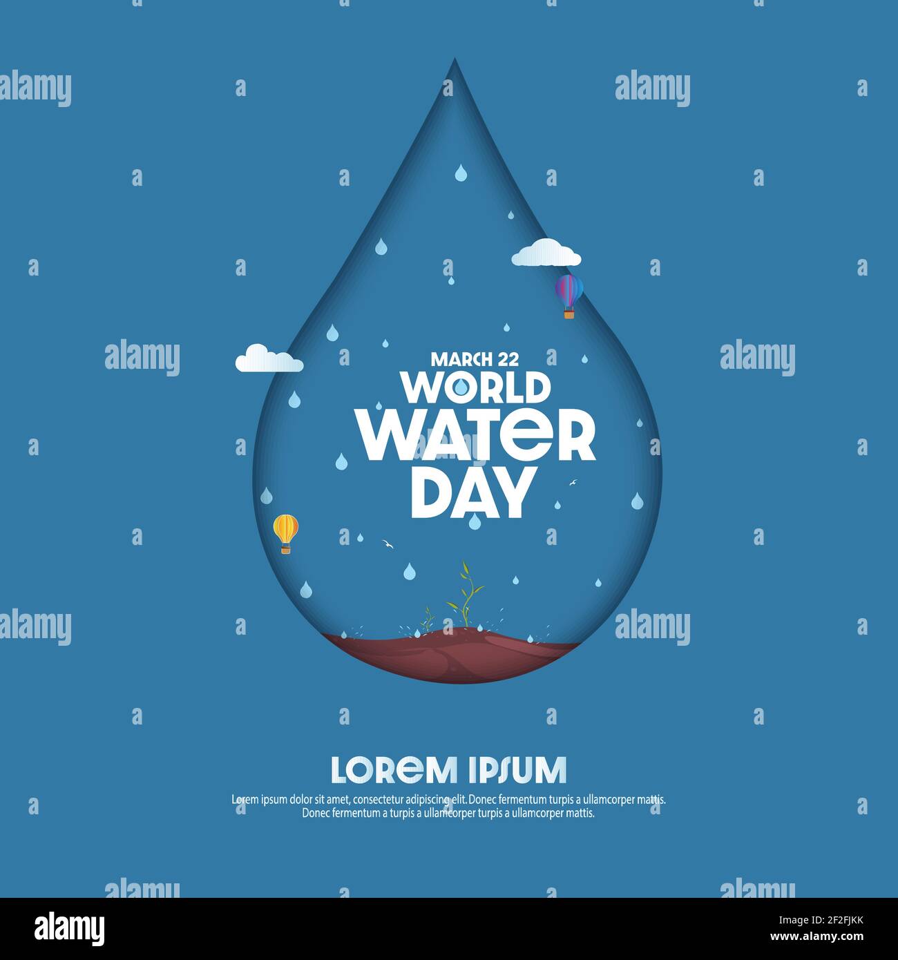 Save water world water day poster or banner concept, Vector ...