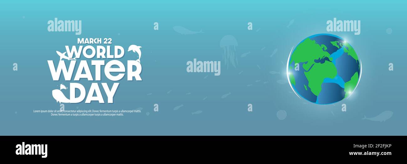 Save water world water day header or banner concept, Vector Stock ...