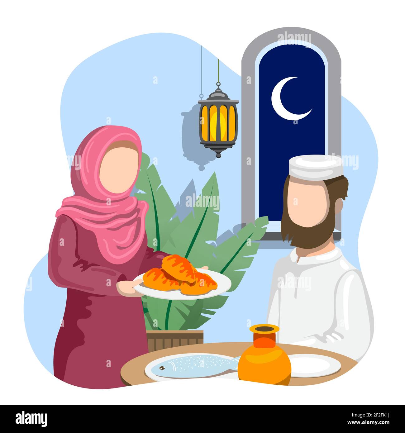 Hand drawn ramadan concept illustration Vector illustration Stock ...